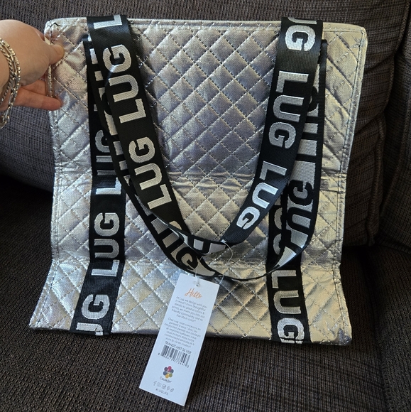 lug | Bags | Nwt Lug Transit Reusable Tote Bag In Metallic Silver ...
